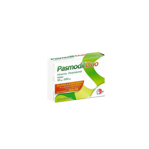 HIOSCINA/PARACETAMOL 10/500 mg, 24 tab, PASMODIL DUO | Farmasuper
